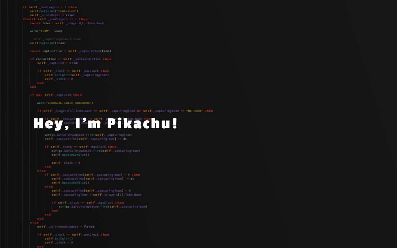 Pikachu's Roblox scripting portfolio